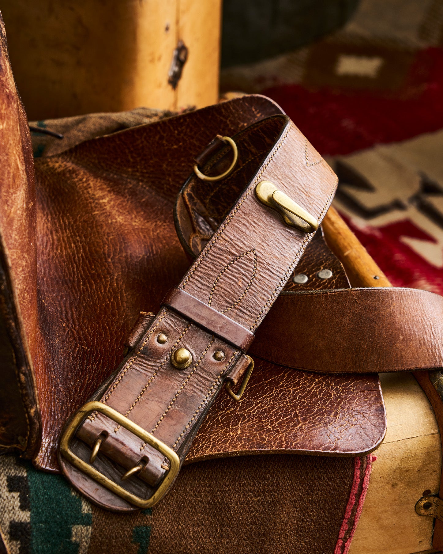 16. Sam Brown English Leather and Brass Belt with Whistle – Collectors Gene